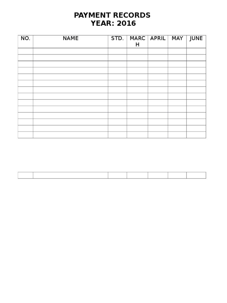 2016 Payment Records Overview | PDF