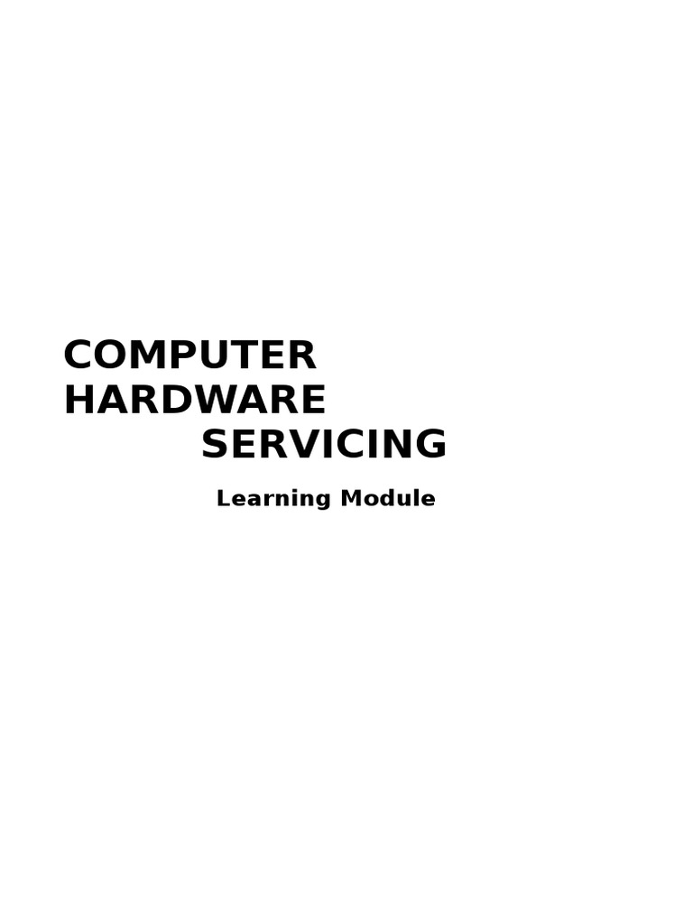 K To 12 PC Hardware Servicing Learning Module | PDF | Computer Data ...