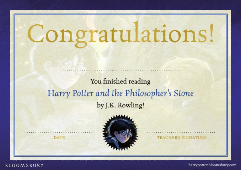 Harry Potter and The Philosopher's Stone Certificate | PDF