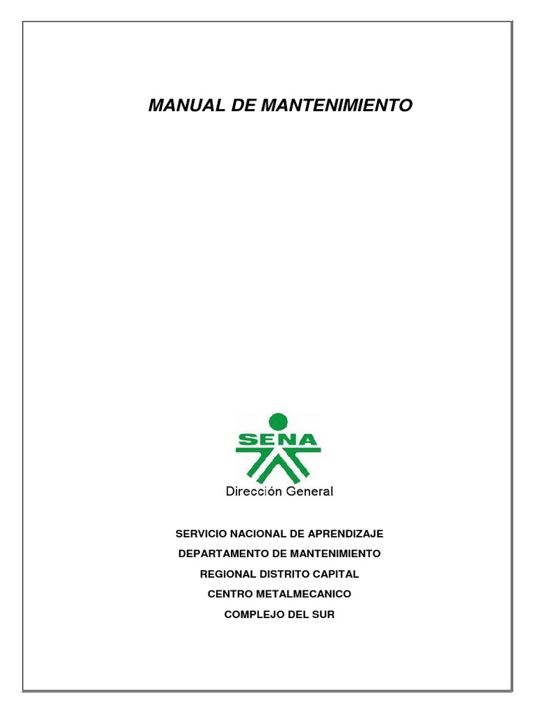 SENA Manual Mantenimiento | PDF | Planificación | Calidad (comercial)