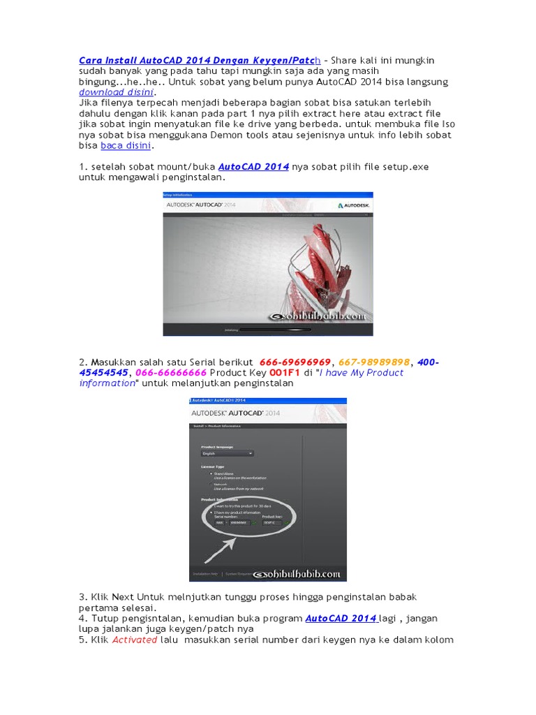 Cara Install AutoCAD 2014 Dengan Keygen | PDF