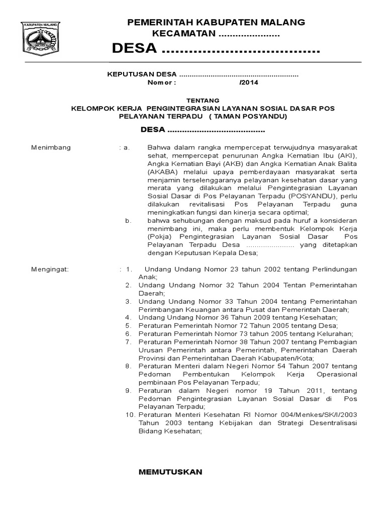 01 Contoh SK TP 2014 | PDF