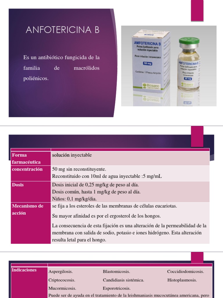 Anfotericina b metodos de control de farmacos | Medicamentos con receta ...