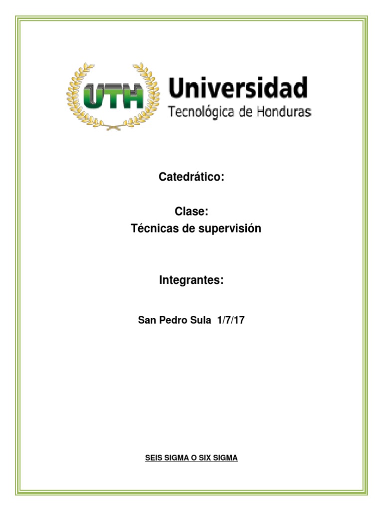 Informe Six Sigma | PDF | Six Sigma | Calidad