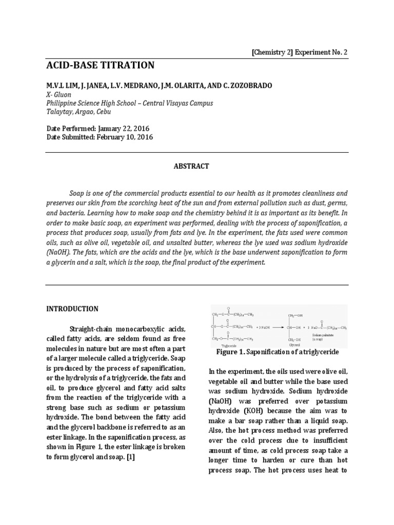 Lab Report Soap Making | PDF | Soap | Sodium Hydroxide