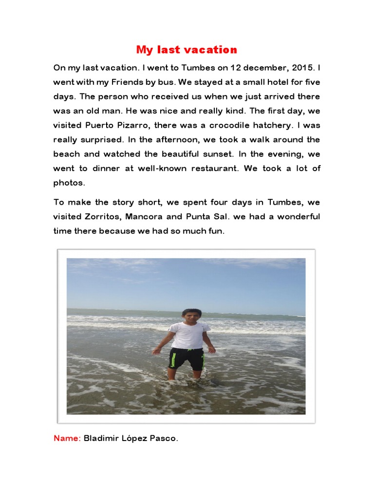 My Last Vacation | PDF