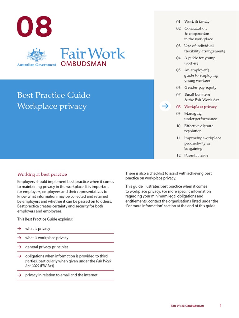 Workplace Privacy Best Practice Guide | PDF | Personally Identifiable ...