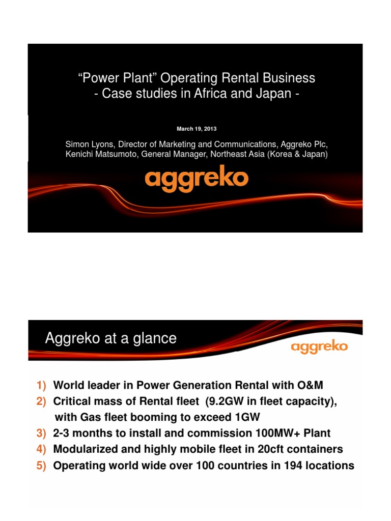 Aggreko Business Case Study | PDF | Electricity Generation | Oil Refinery
