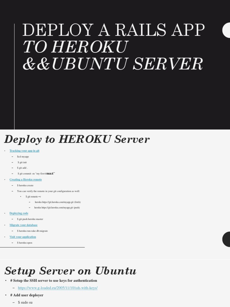 Deploy A Rails App: To Heroku &&ubuntu Server | PDF | Software | System Software