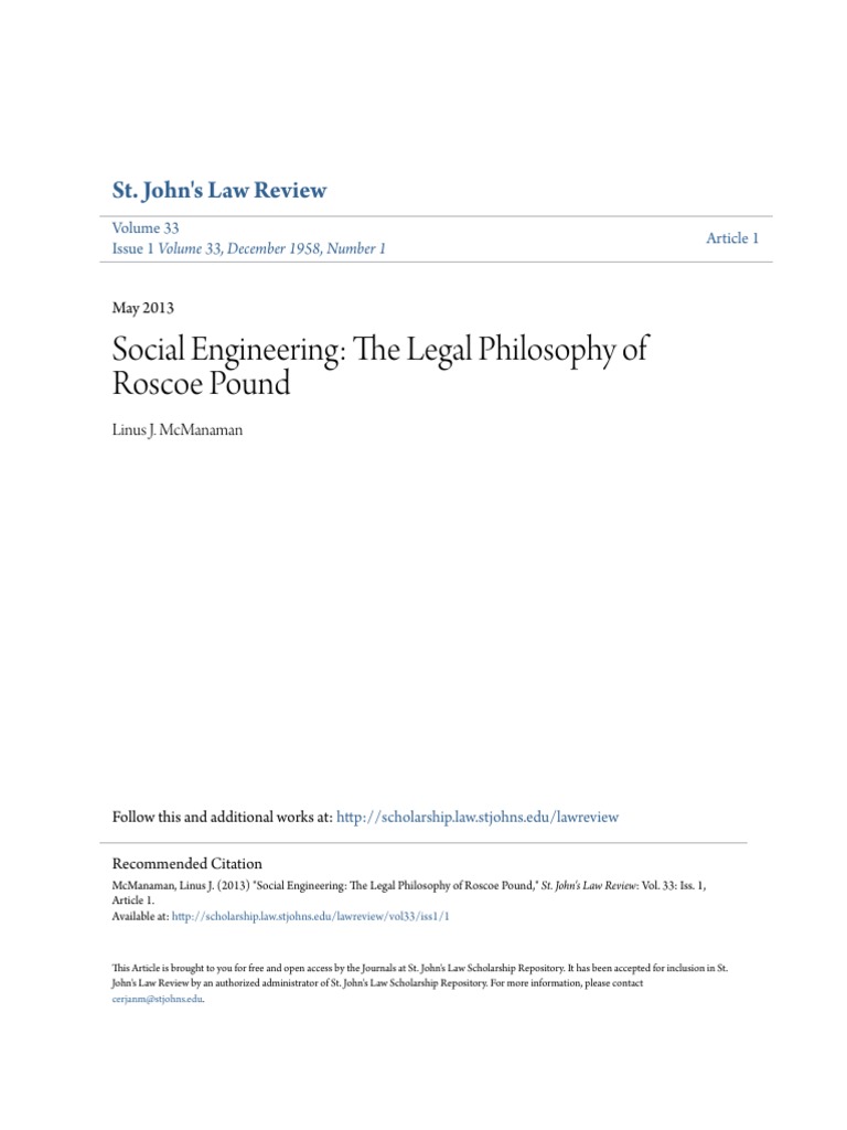 Roscoe Pound's Legal Philosophy Explained | PDF | Jurisprudence ...