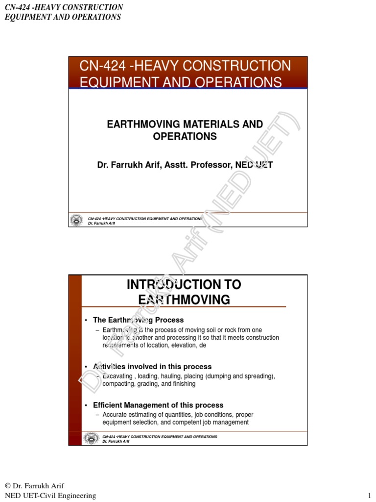Earthmoving Materials and Operations (Compatibility Mode) | PDF | Soil ...