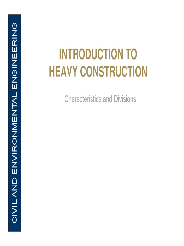 Introduction to Heavy Construction | PDF | Infrastructure | Civil ...