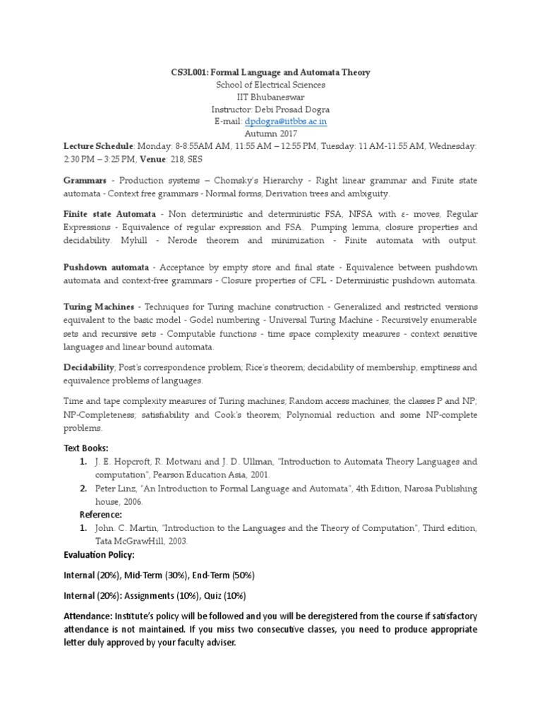 FLAT Curriculum | PDF | Computational Complexity Theory | Theory Of Computation