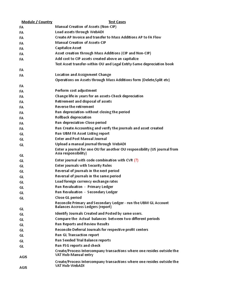 Oracle Test Cases Pdf Receipt Payments