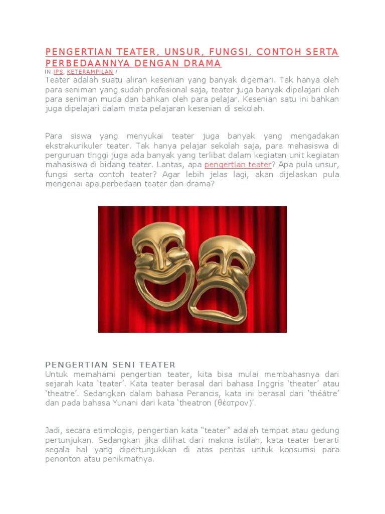 Pengertian Teater | PDF