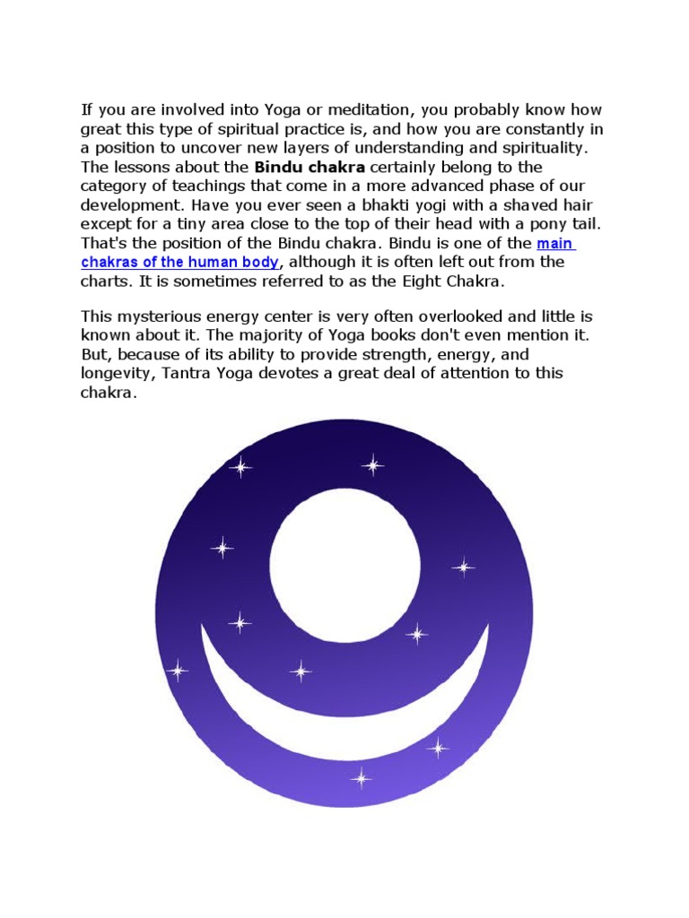 Bindu Chakra 1 | Download Free PDF | Hatha Yoga | Chakra