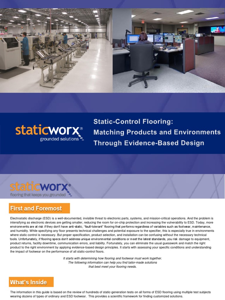 Comparison Chart ESD Flooring Footwear Static Sensitive Application ...