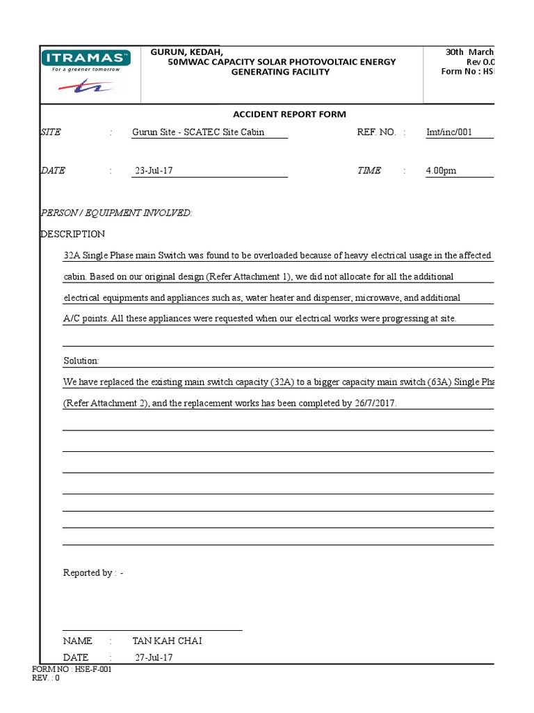 Accident Report Form - IMT | PDF