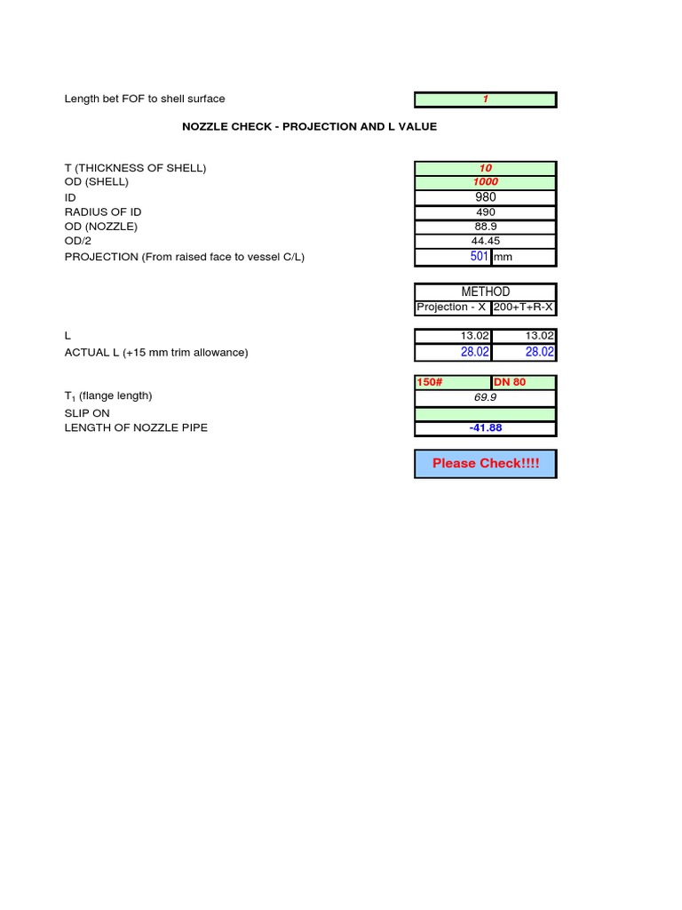 Nozzle Check - Projection and L Value: Method | PDF