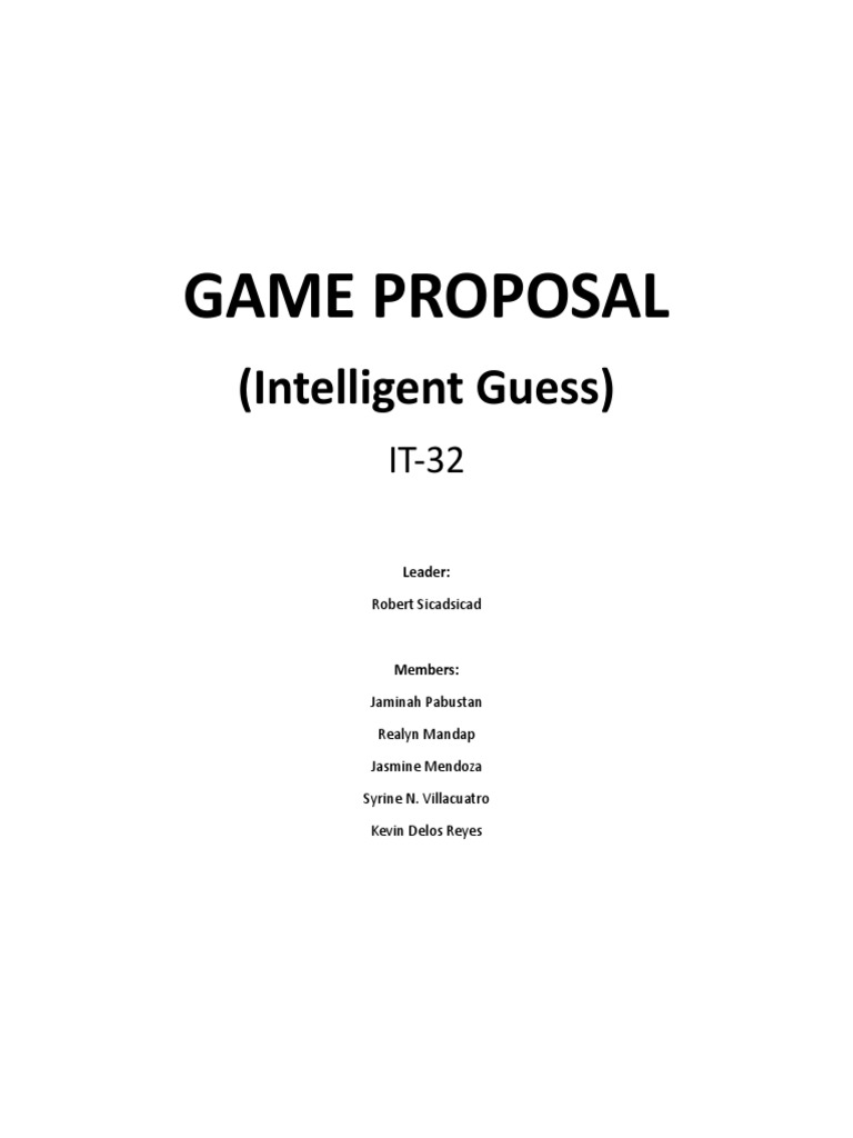 Game Proposal | PDF | Critical Thinking | Icon (Computing)