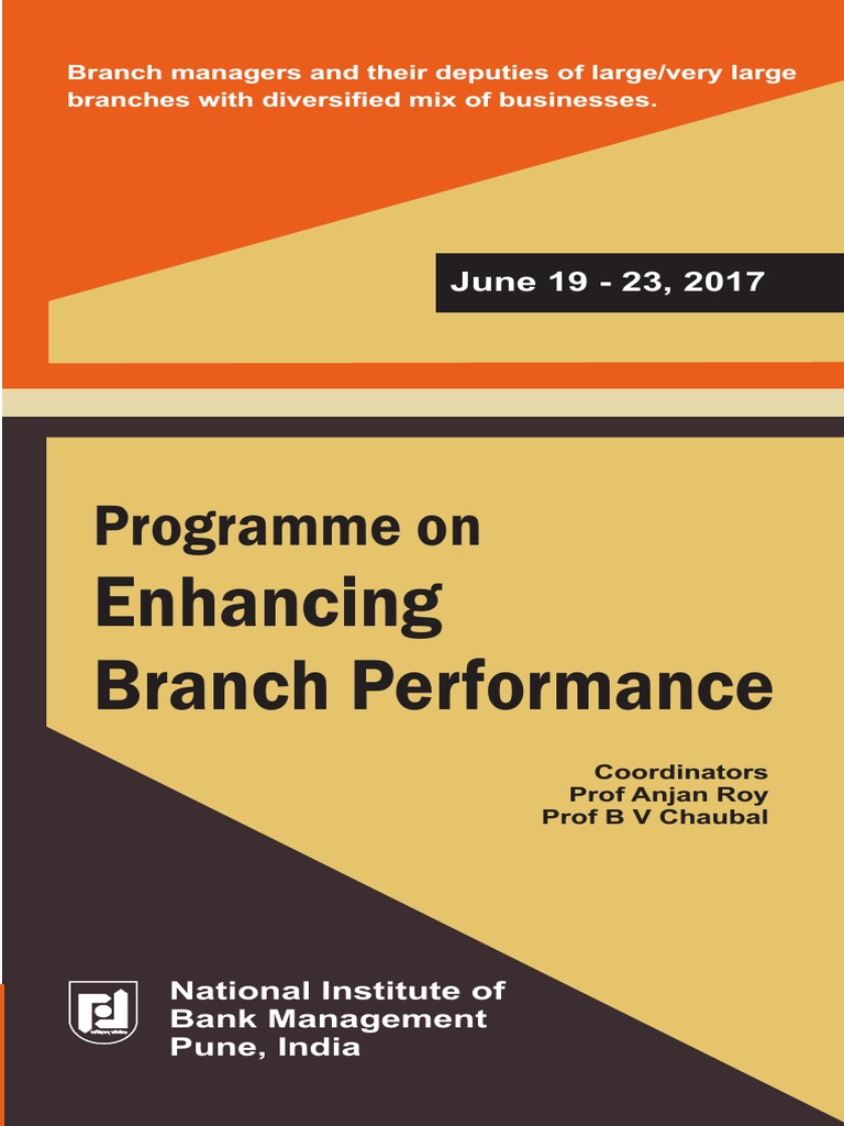Programme On: Enhancing Branch Performance | PDF | Banks | Strategic ...