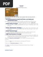 A. Bdo Basic Cards: BDO Standard Mastercard BDO Visa Classic BDO ...