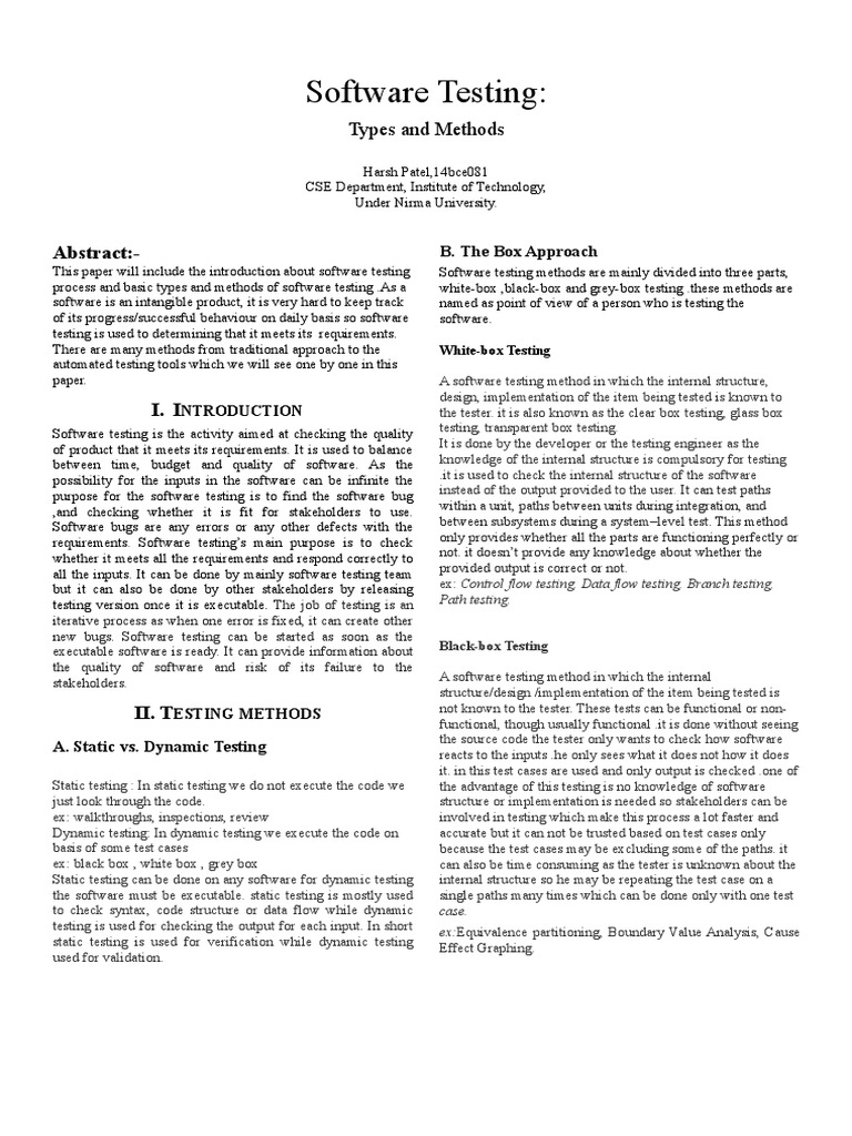 14bce081 Software Testing Pdf Software Testing Unit Testing