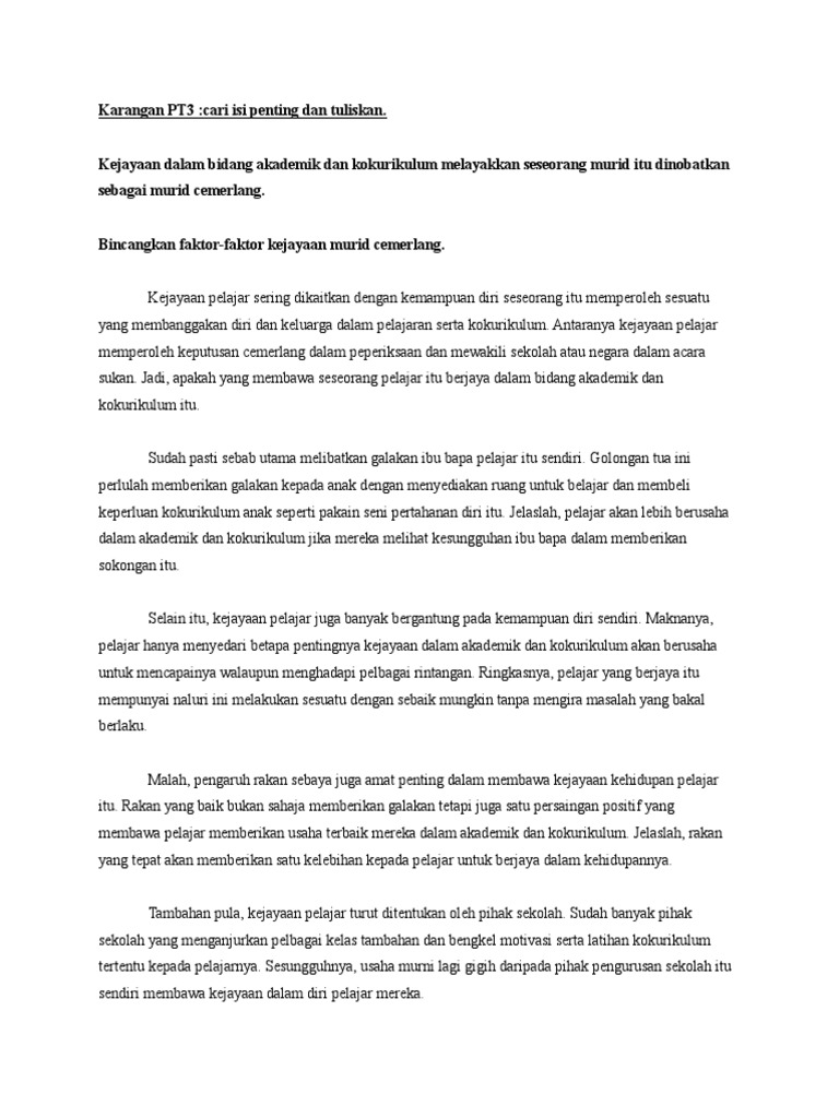 Karangan PT3 | PDF