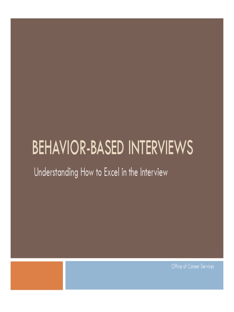 Behavior Based Interviews | PDF | Job Interview | Psychology