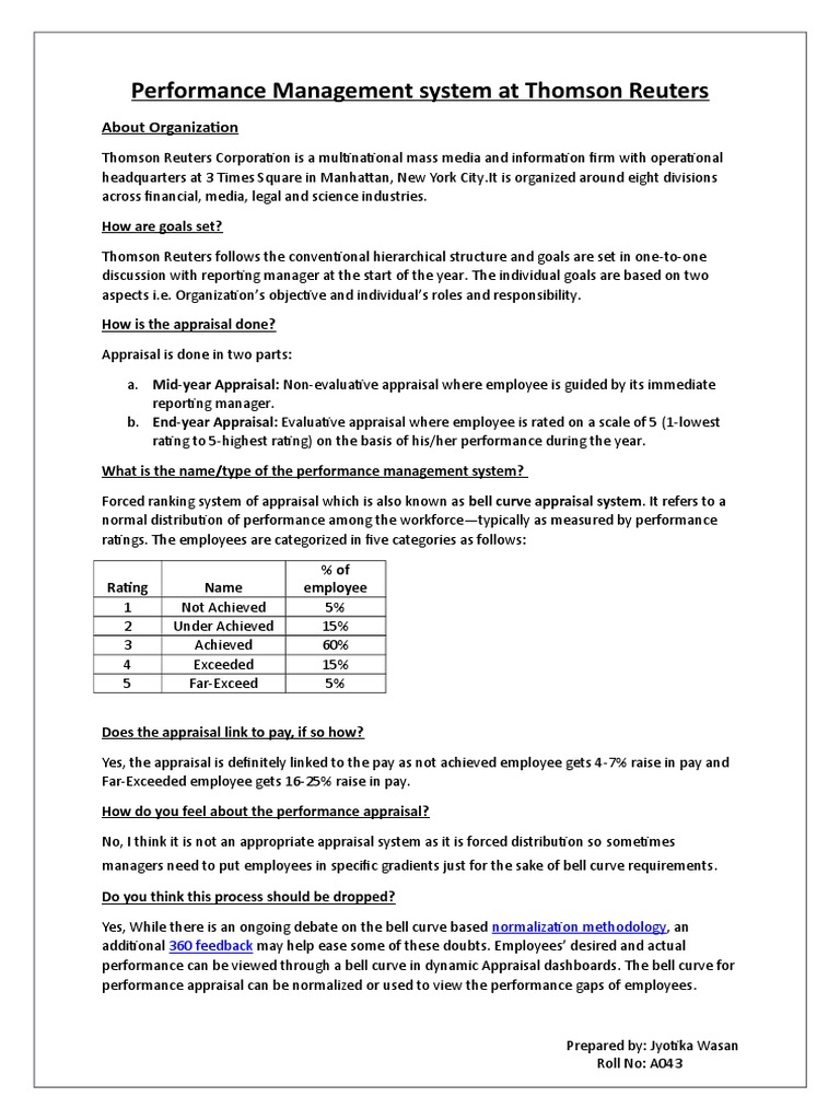 Thomson Reuters Performance System | PDF | Performance Appraisal ...