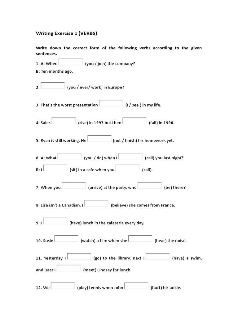 Writing Exercises | PDF