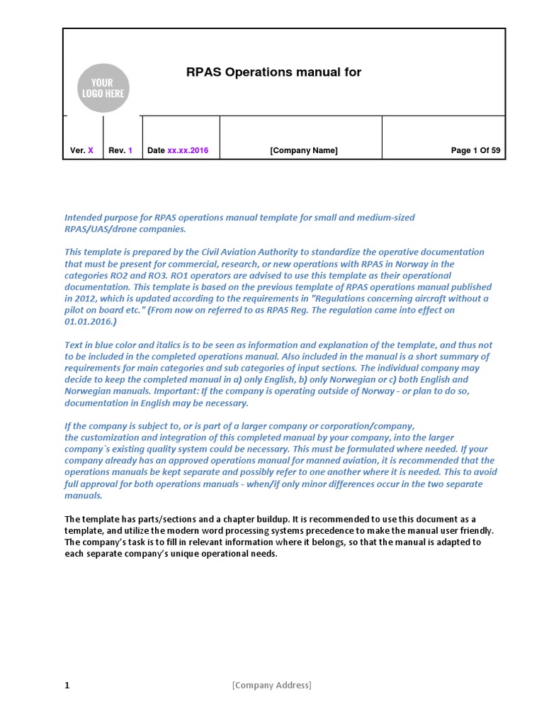 RPAS RO2 and RO3 Operational Manual English | PDF | Unmanned Aerial ...