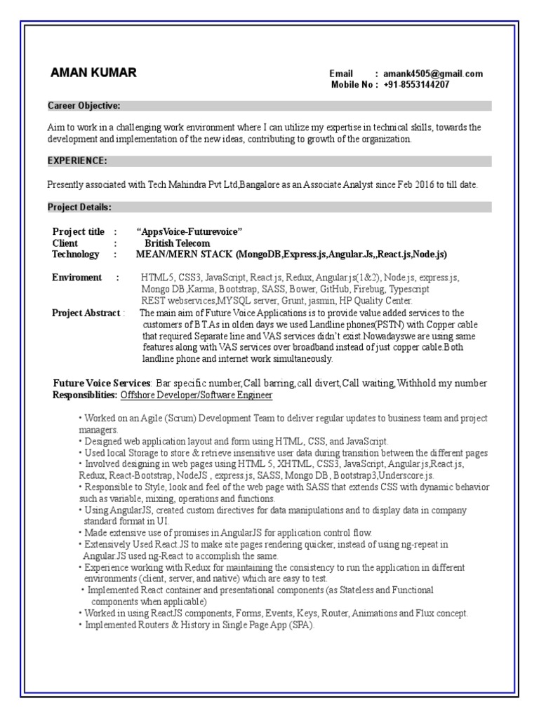 Aman CV UI | PDF | Angular Js | Web Development