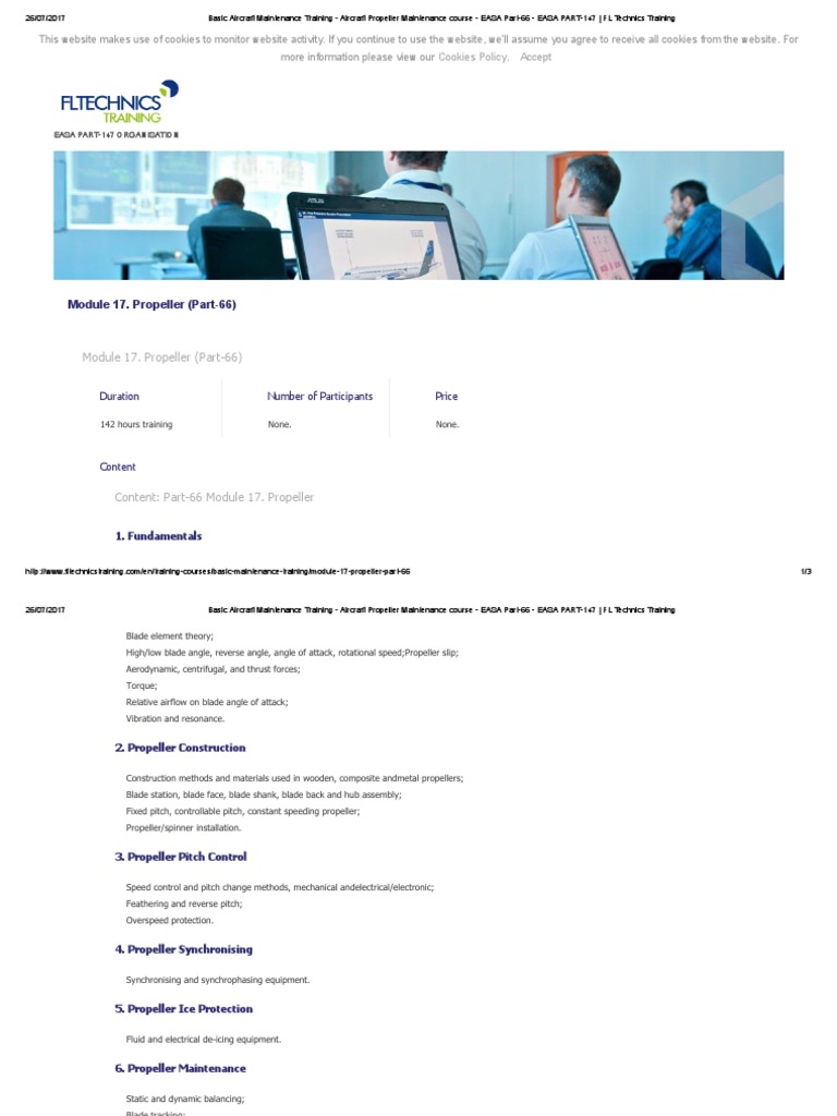 Basic Aircraft Maintenance Training - Aircraft Propeller Maintenance Course - EASA Part-66 ...