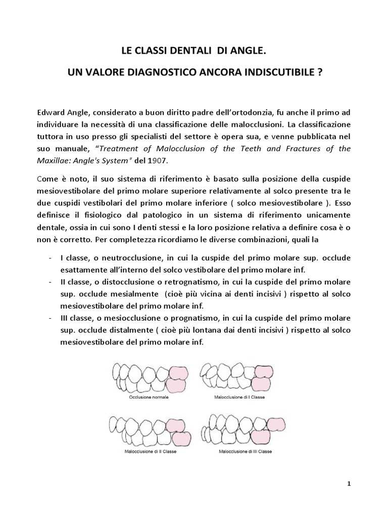 Le Classi Dentali Di Angle. Un Valore Diagnostico Ancora Indiscutibile ...