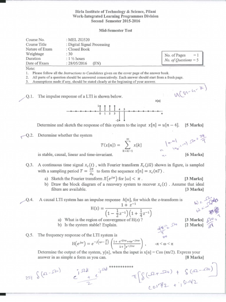 BITS MTech Microelectronics Question Paper | PDF