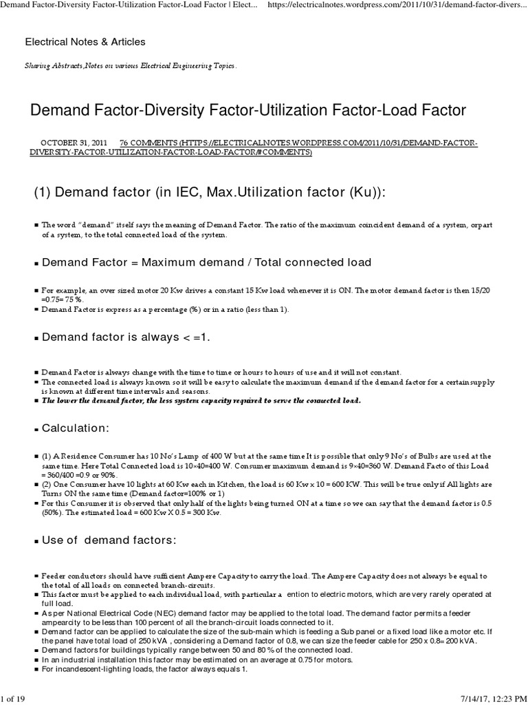Load Factor | PDF | Power Station | Electric Power Distribution