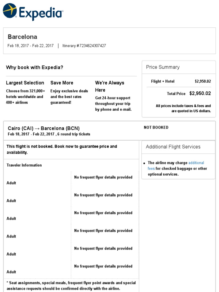 Barcelona: Why Book With Expedia? | PDF | Frequent Flyer Program | Fee