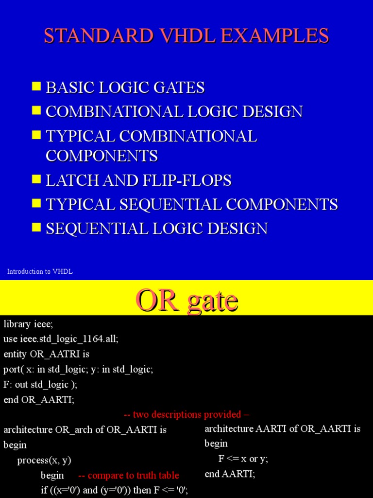 Standard VHDL Examples | PDF | Vhdl | Logic Synthesis