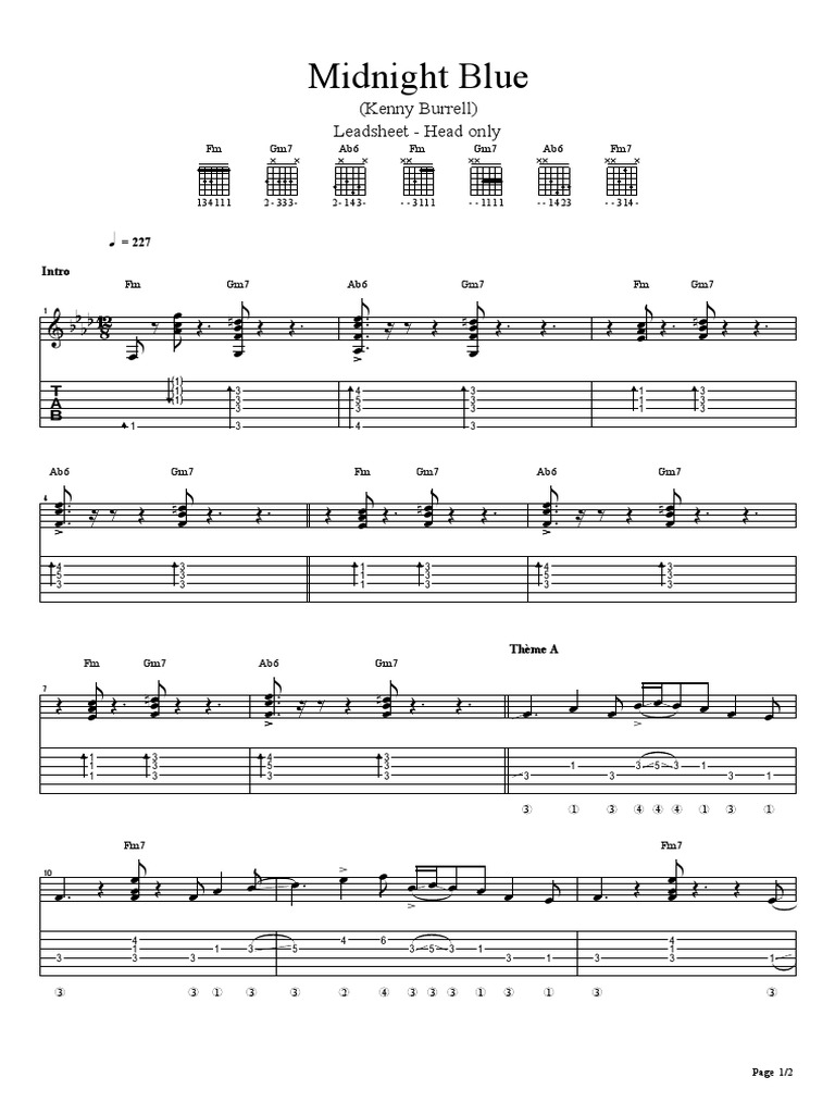 Midnight Blue - Lead Sheet 12 - 8 PDF | PDF