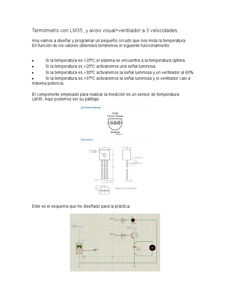 Termómetro Con LM35 | PDF | Temperatura | Sensor