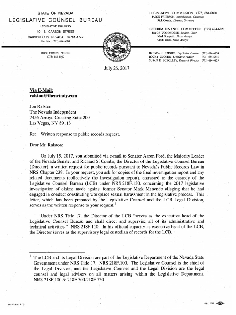 2017 - 07-26 - LCB Legal Division - Letter Re Public Records Request ...