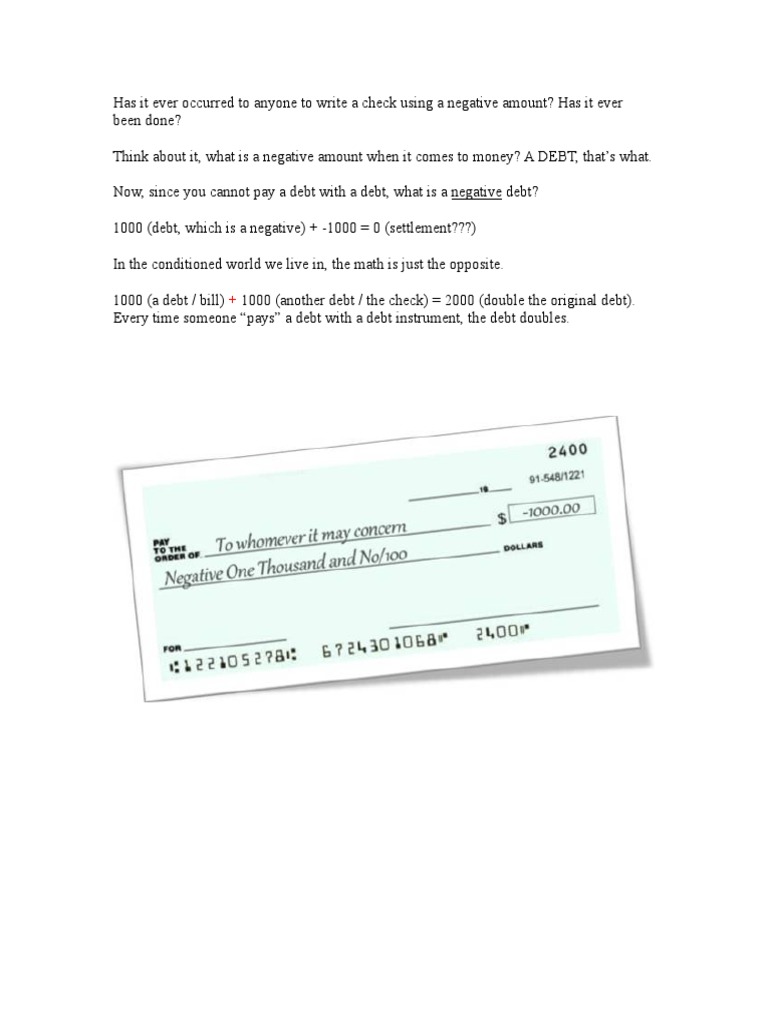 The Paradox of Negative Checks | PDF | Finance & Money Management