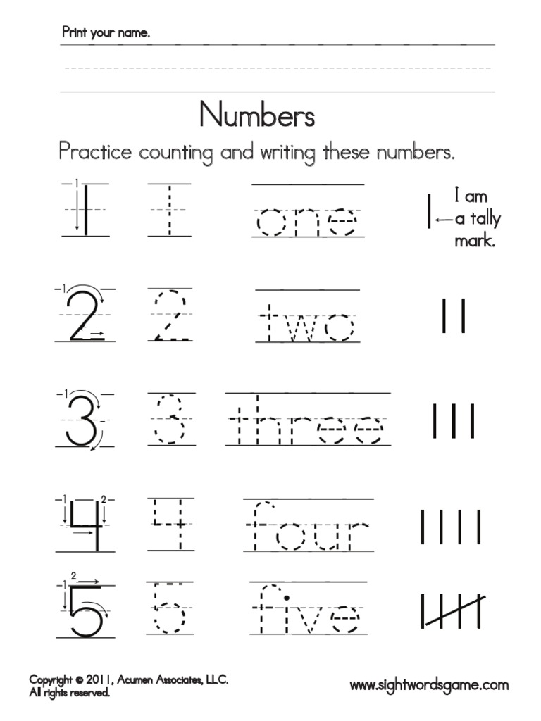 1 2 3 4 5 1 2 3 4 5 One Two Three Four Five: Numbers | PDF