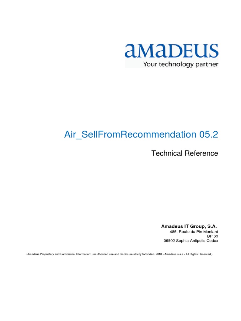 TechRef Air SellFromRecommendation 05.2 002 | PDF | Interface ...