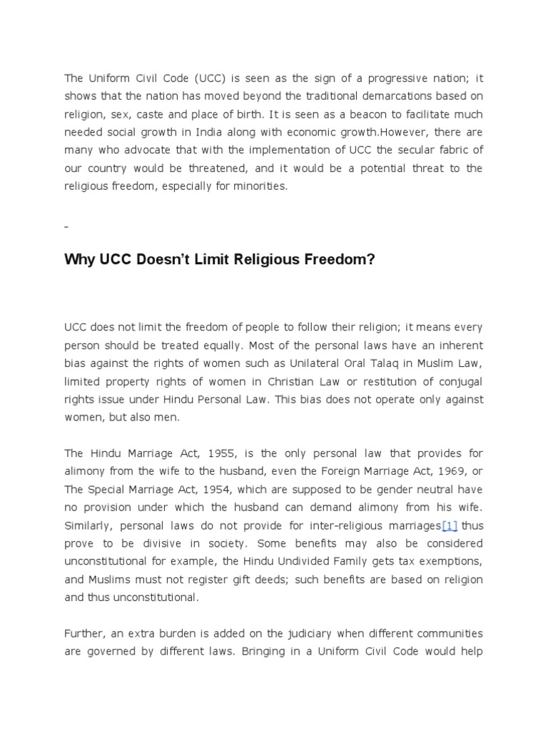The Uniform Civil Code | PDF | Marriage | Justice