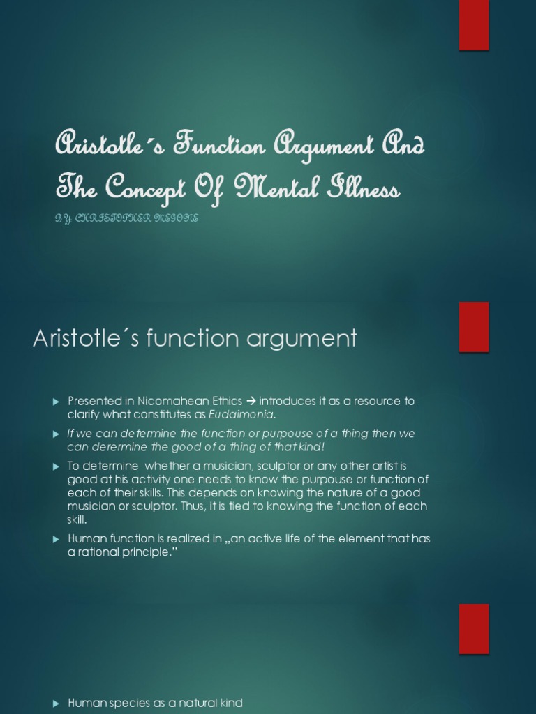Aristotle S Function Argument and The Concept | PDF | Aristotle | Reason