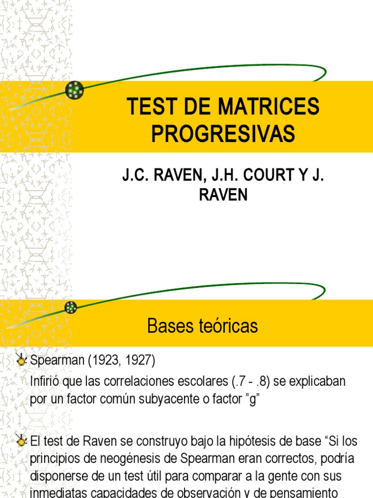 Test de Matrices Progresivas | PDF | Adultos | Sicología