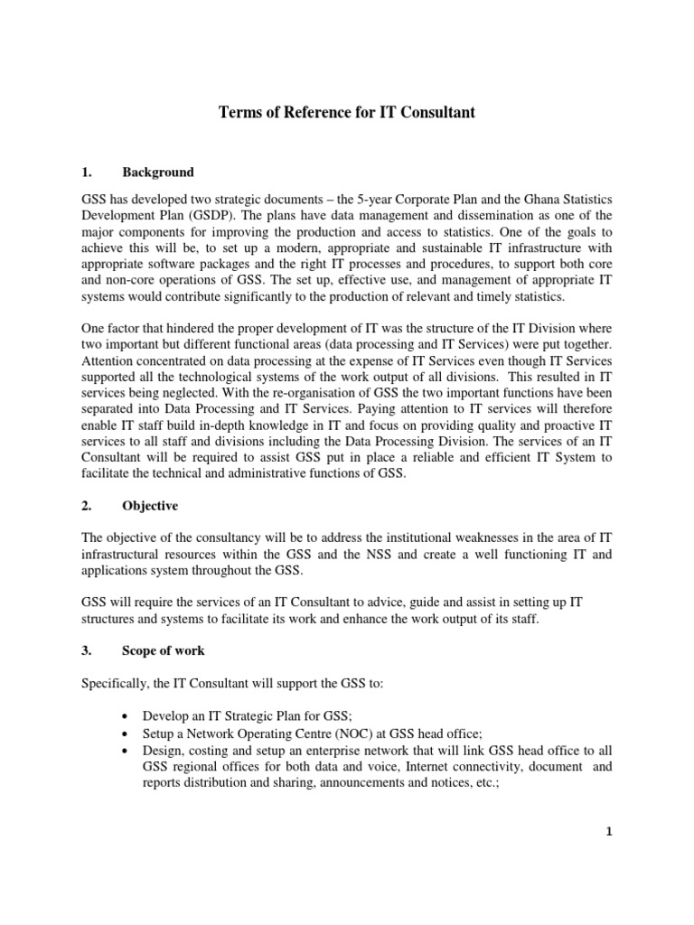 TOR IT Consultant | Download Free PDF | Employment | Computing