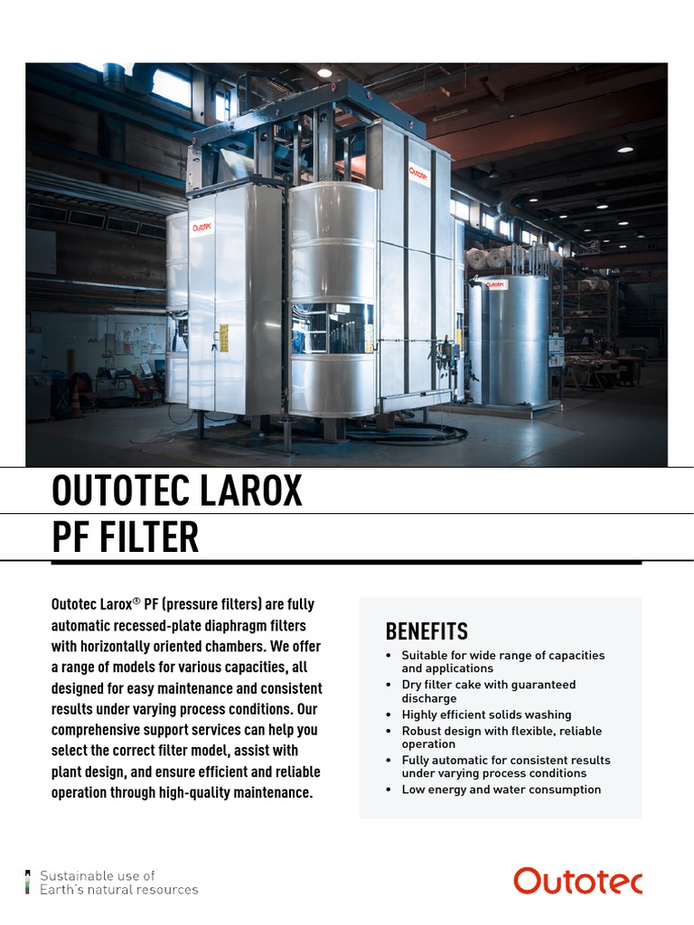 OTE Larox PF Filter Brochure-Lores-Pages PDF | PDF | Filtration ...